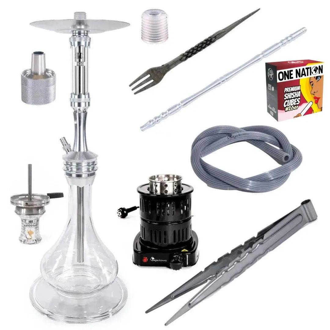 Dschinni Foxx Shisha Komplett Set XL | Silber kaufen