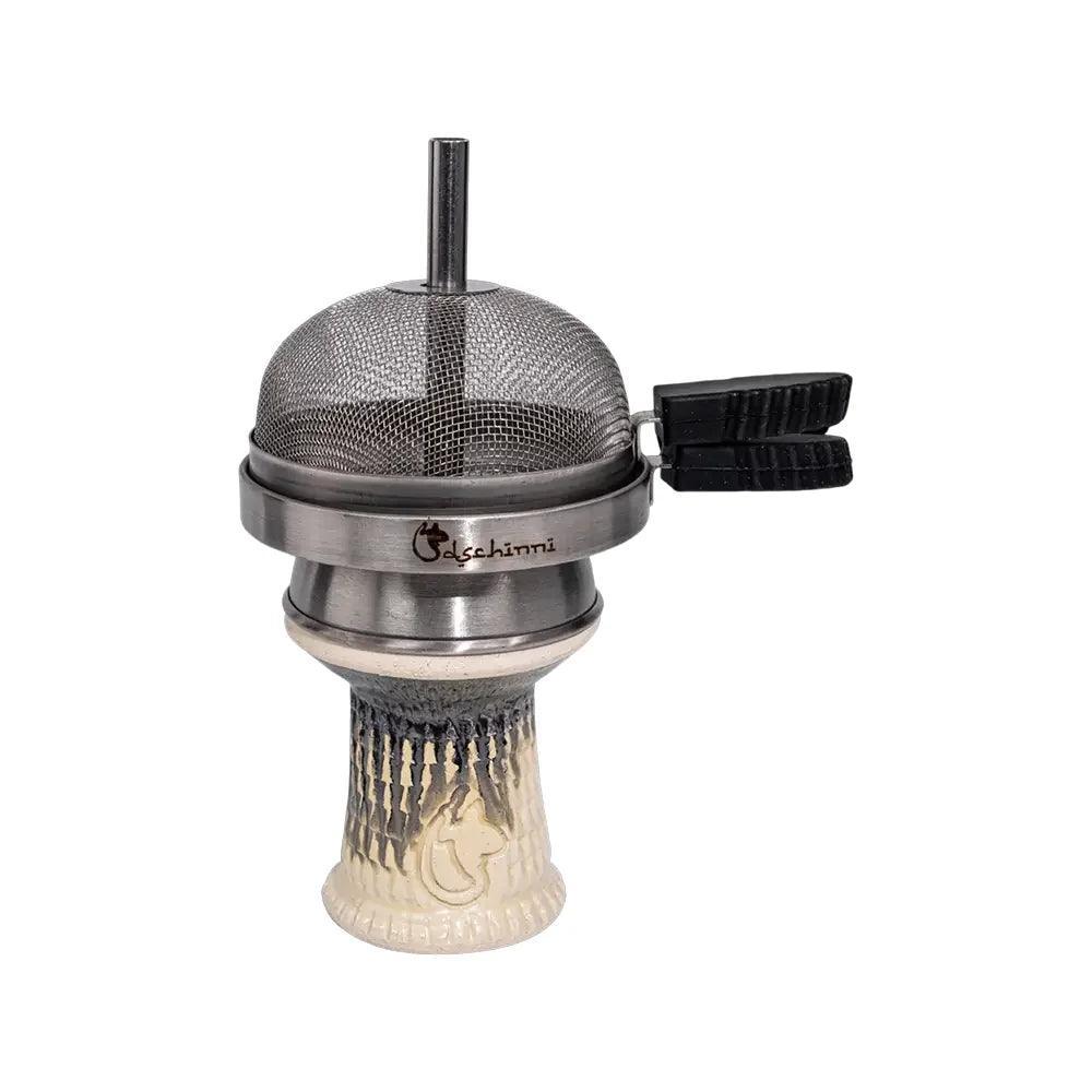 Dschinni Steinkopf mit Kaminaufsatz und Windbreaker Schwarz